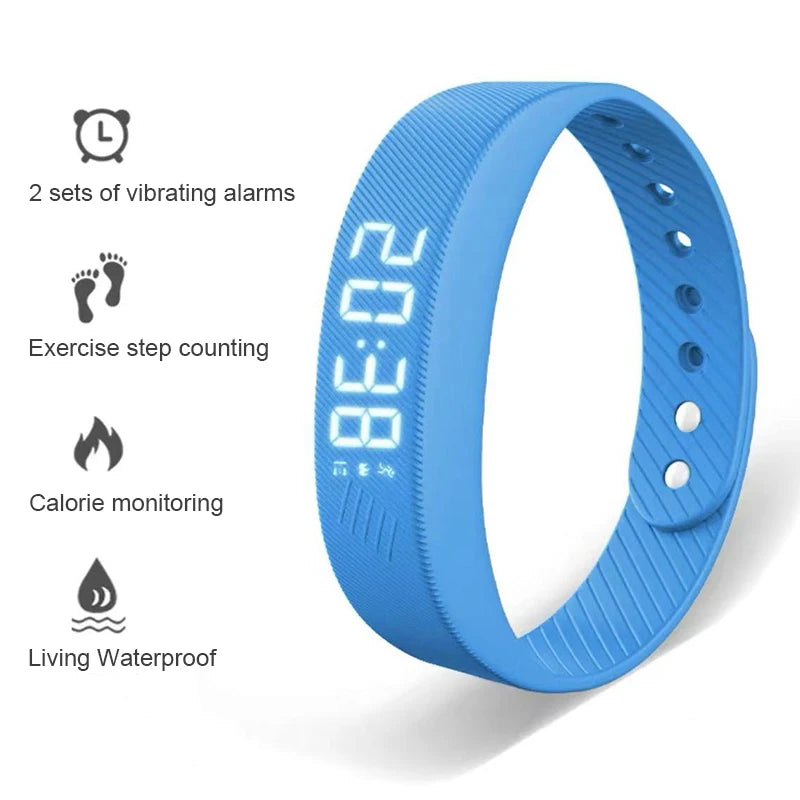 Smart Bracelet SNAP ON LED Digital Waterproof Smart Clock Smartband ...